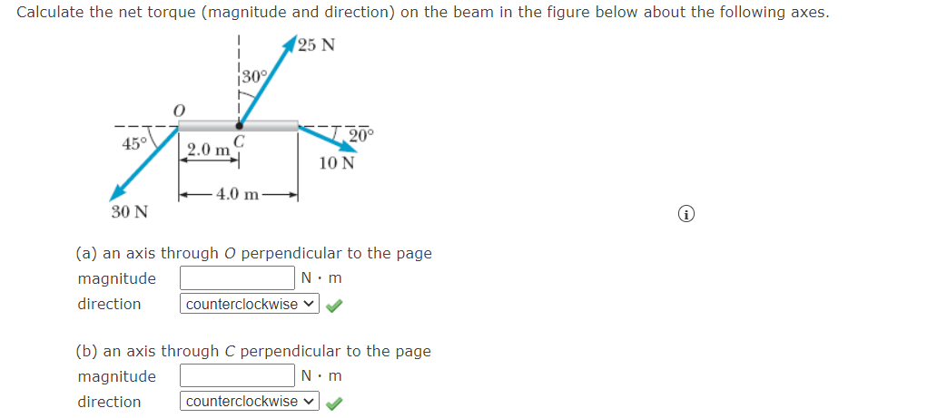 Solved Calculate the net torque (magnitude and direction) on | Chegg.com