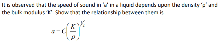 Solved It is observed that the speed of sound in ‘a’ in a | Chegg.com