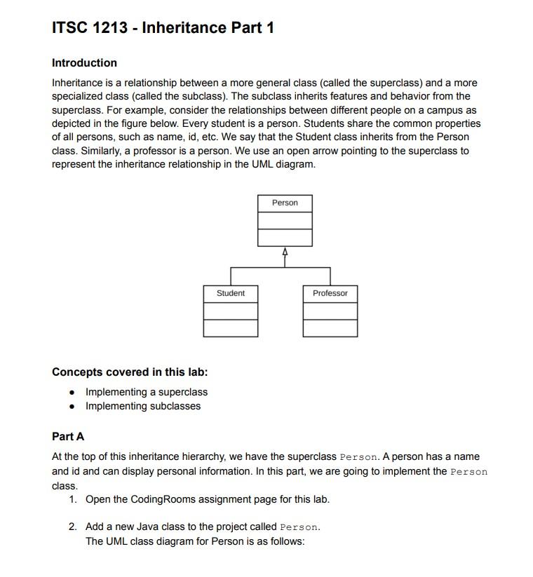 Solved Introduction Inheritance is a relationship between a | Chegg.com
