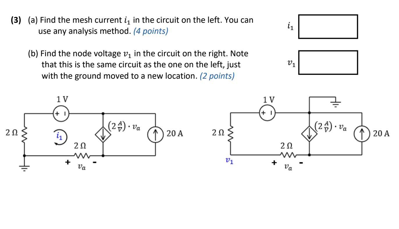 Solved (3) (a) Find the mesh current i_(1) in the circuit on | Chegg.com