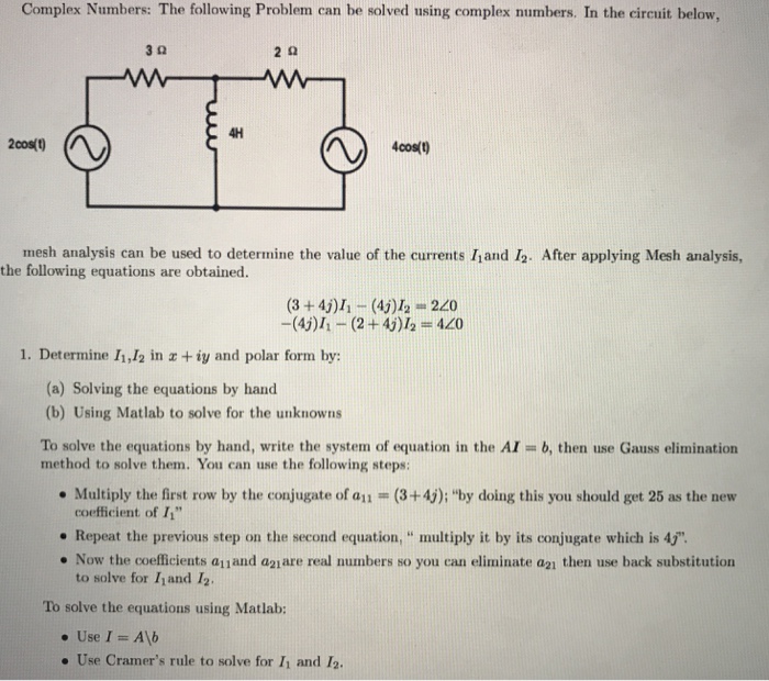 Solved Complex Numbers: The following Problem can be solved | Chegg.com