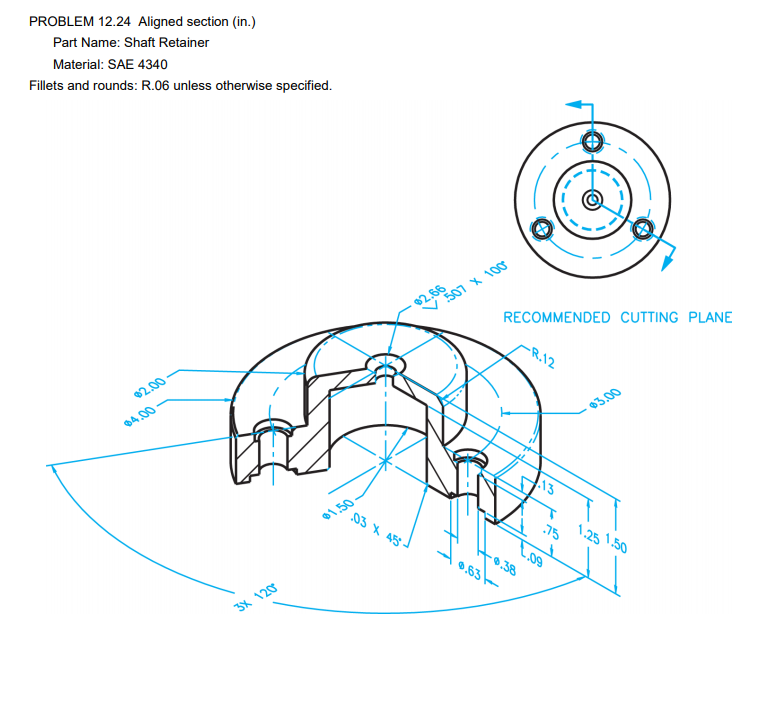 Solved Complete the following section view drawings with | Chegg.com