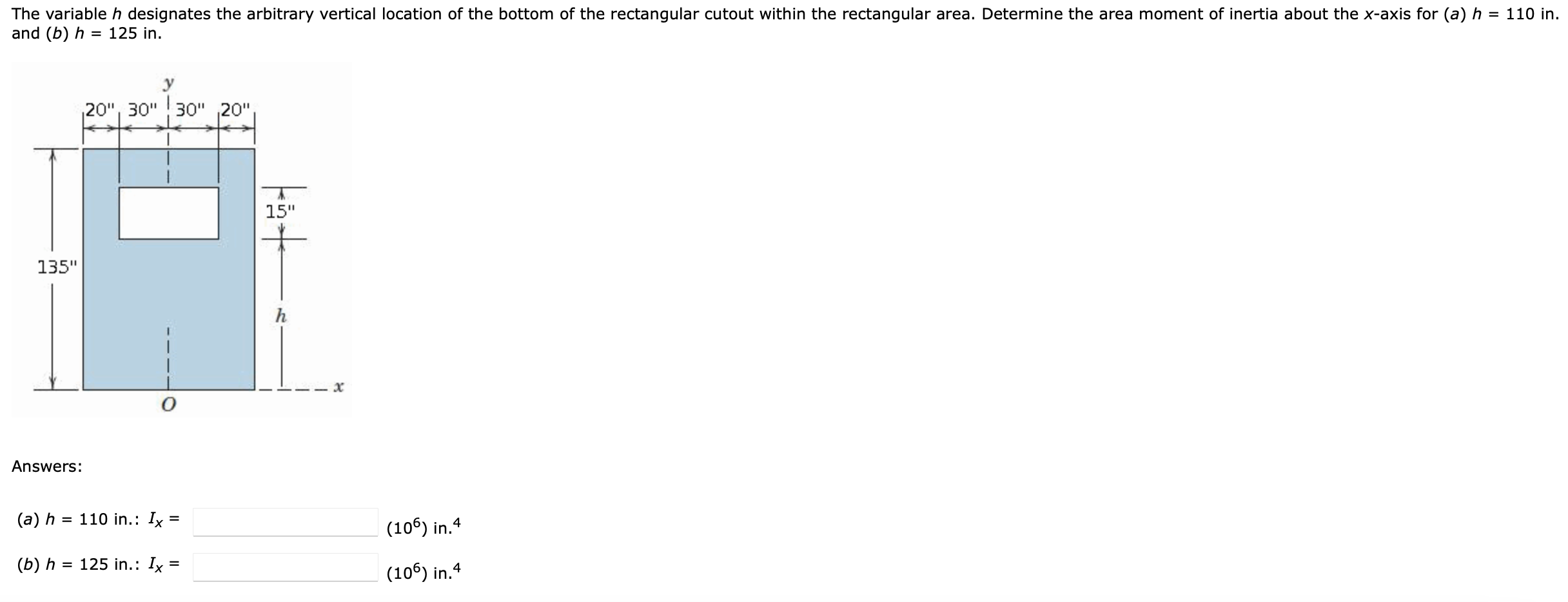 Solved The variable h designates the arbitrary vertical | Chegg.com