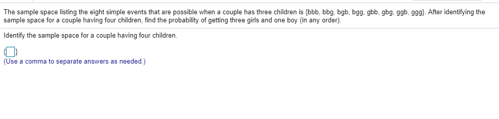 Solved The sample space listing the eight simple events that | Chegg.com