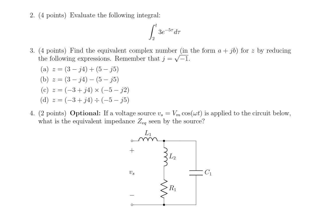 Solved 1. (4 points) For each of the sinusoidal sources | Chegg.com