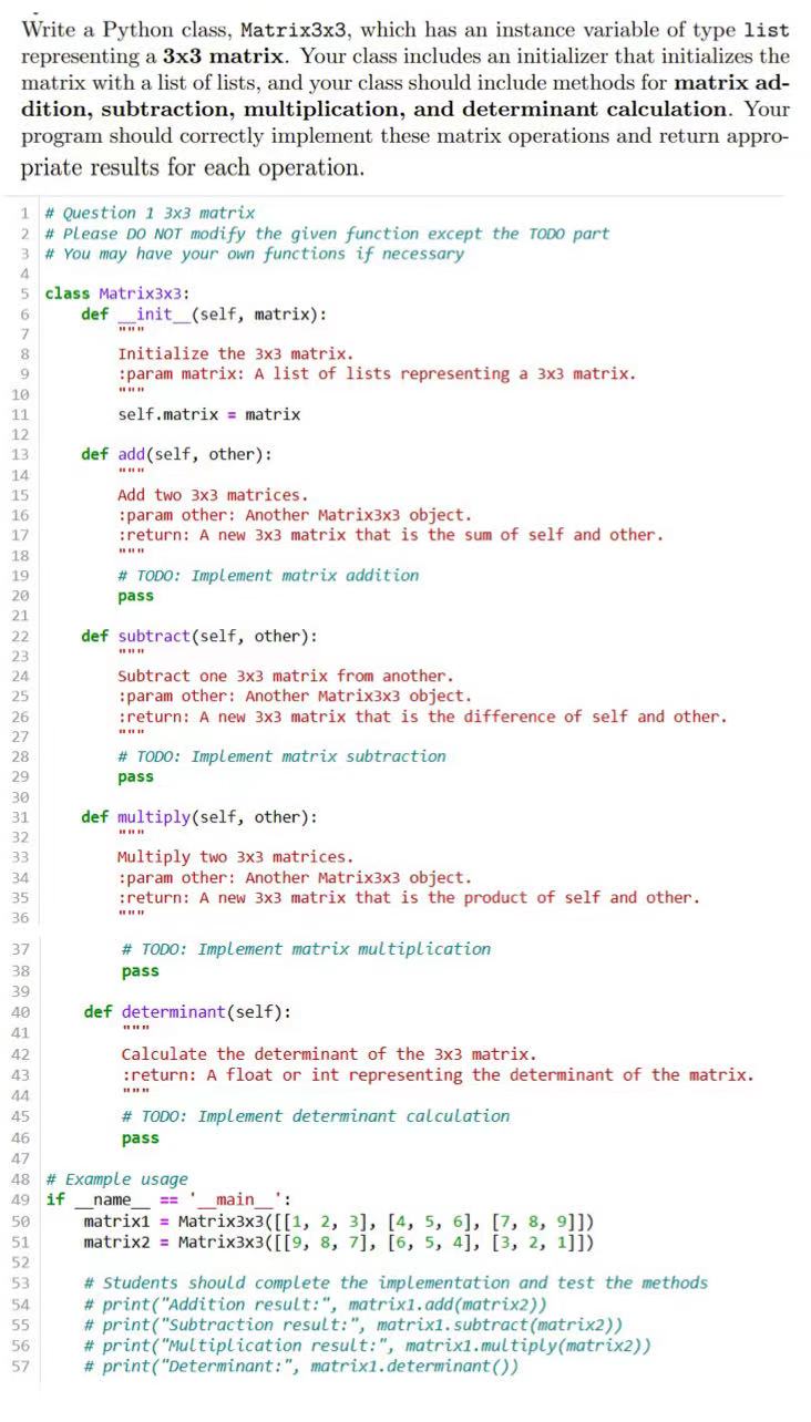 Solved This is Python. Please fill in the TODO part of the | Chegg.com
