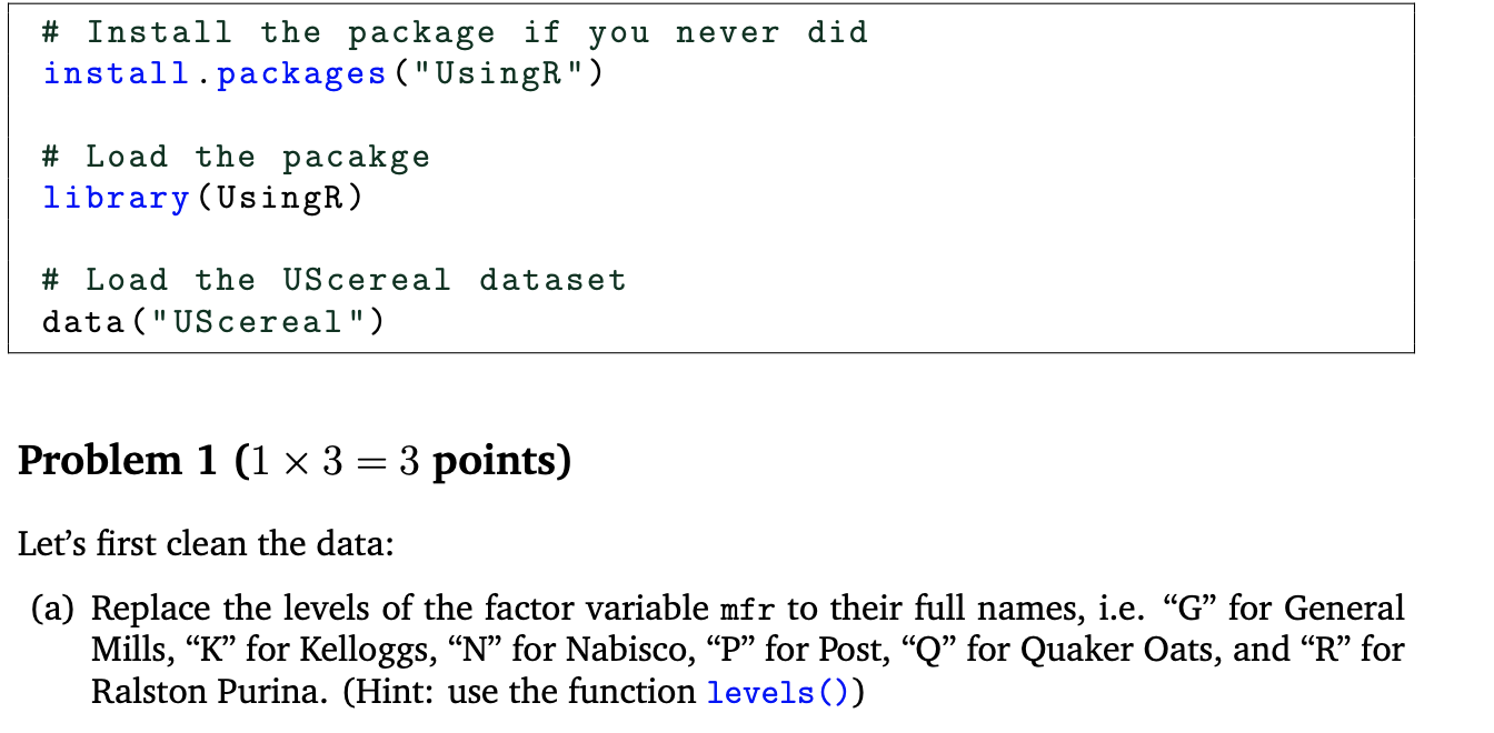 Solved # Install the package if you never did | Chegg.com