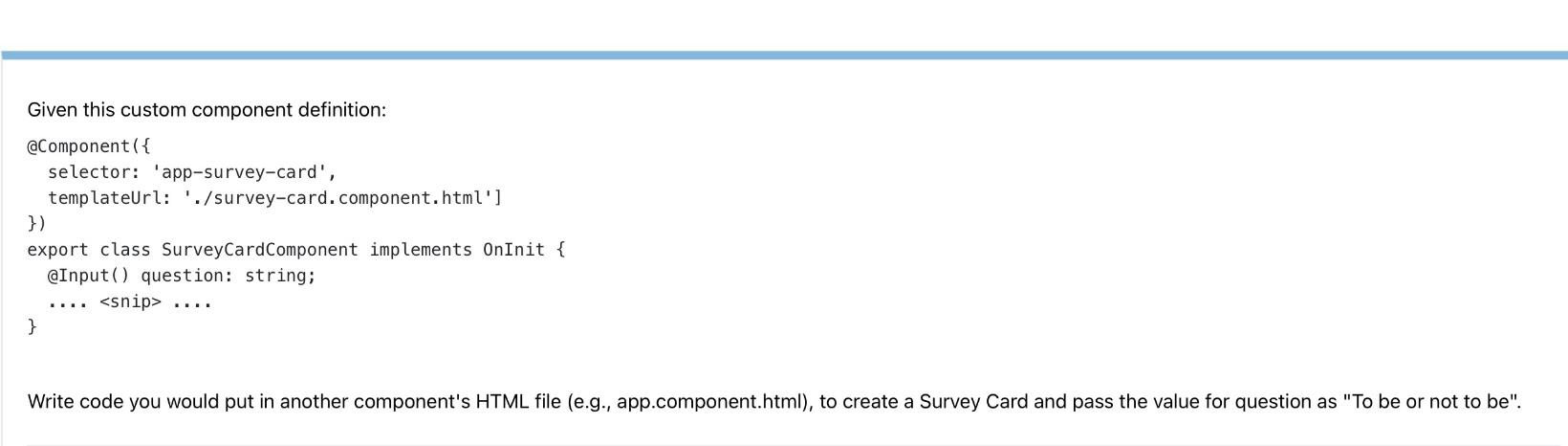 Solved Given This Custom Component Definition Component 