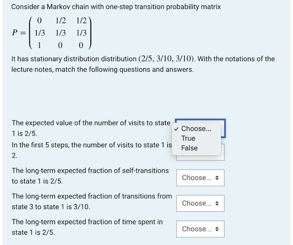 --G Consider a Markov chain with one-step transition | Chegg.com