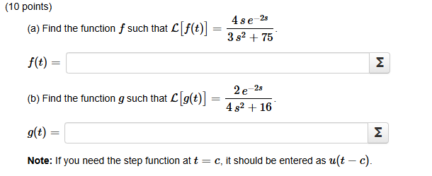 Solved (10 ﻿points)(a) ﻿Find the function f ﻿such that | Chegg.com