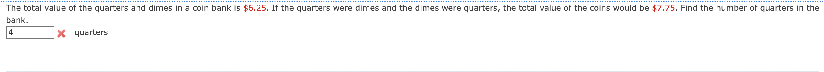 Solved bank. * quarters | Chegg.com