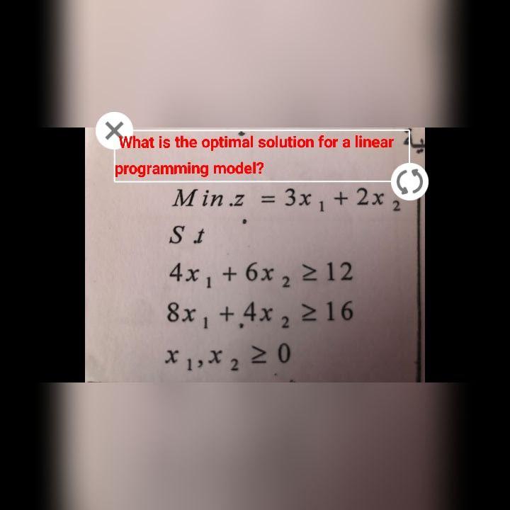 Solved programming model? 2 Xwhat is the optimal solution | Chegg.com