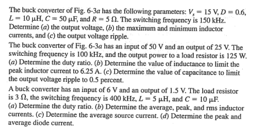 Solved The DC chopper step down Buck converter | Chegg.com