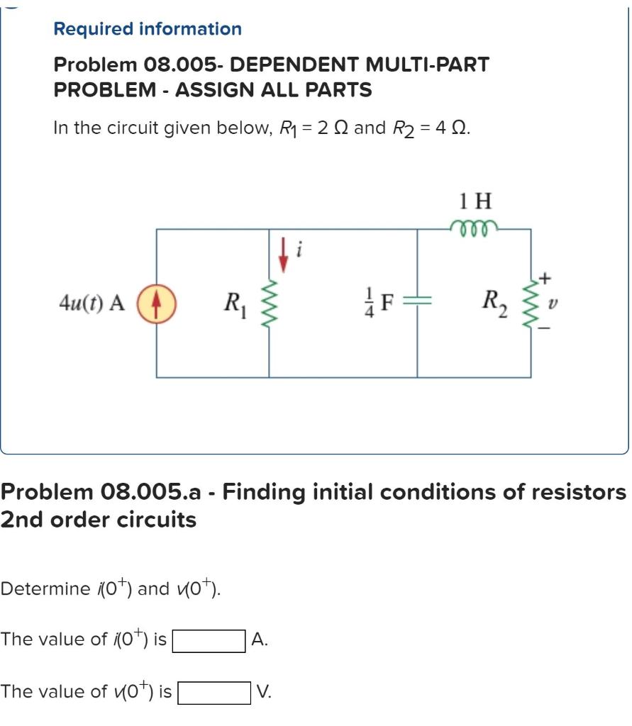 Solved Required information Problem 08.005- DEPENDENT | Chegg.com