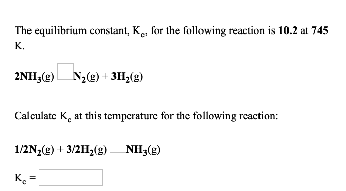 Solved At 298k The Equilibrium Constant For The Following