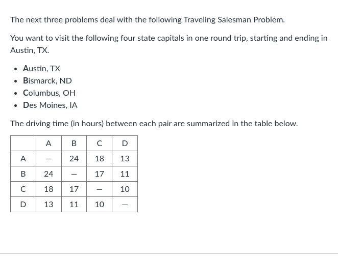 Solved The next three problems deal with the following | Chegg.com