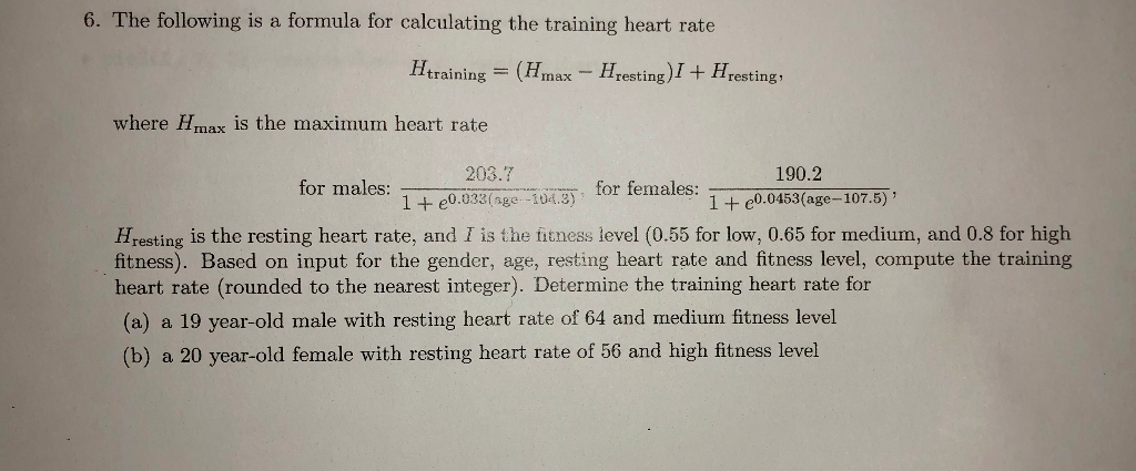 Solved 6. The following is a formula for calculating the | Chegg.com