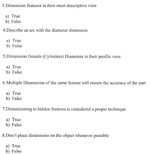 Solved 3. Dimension features in their most descriptive view | Chegg.com