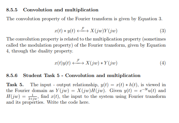 Solved 8.5.5 Convolution and multiplication The convolution | Chegg.com