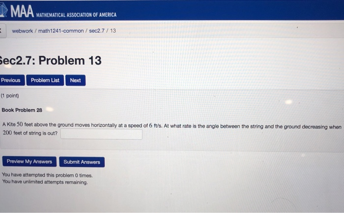 Solved MAA MATHEMATICAL ASSOCIATION OF AMERICA | Chegg.com