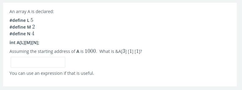Solved An array A is declared: #define L5 #define M 2 | Chegg.com