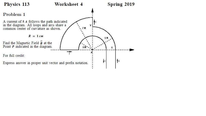 Solved Physics 113 Worksheet 4 Spring 2019 Problem 1 A | Chegg.com