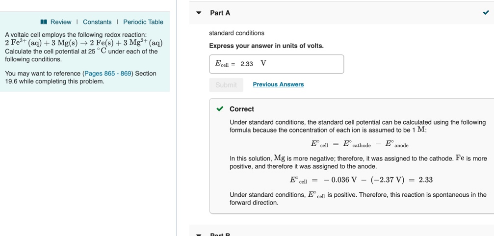 Solved Part A ReviewI Constants| Periodic Table standard | Chegg.com