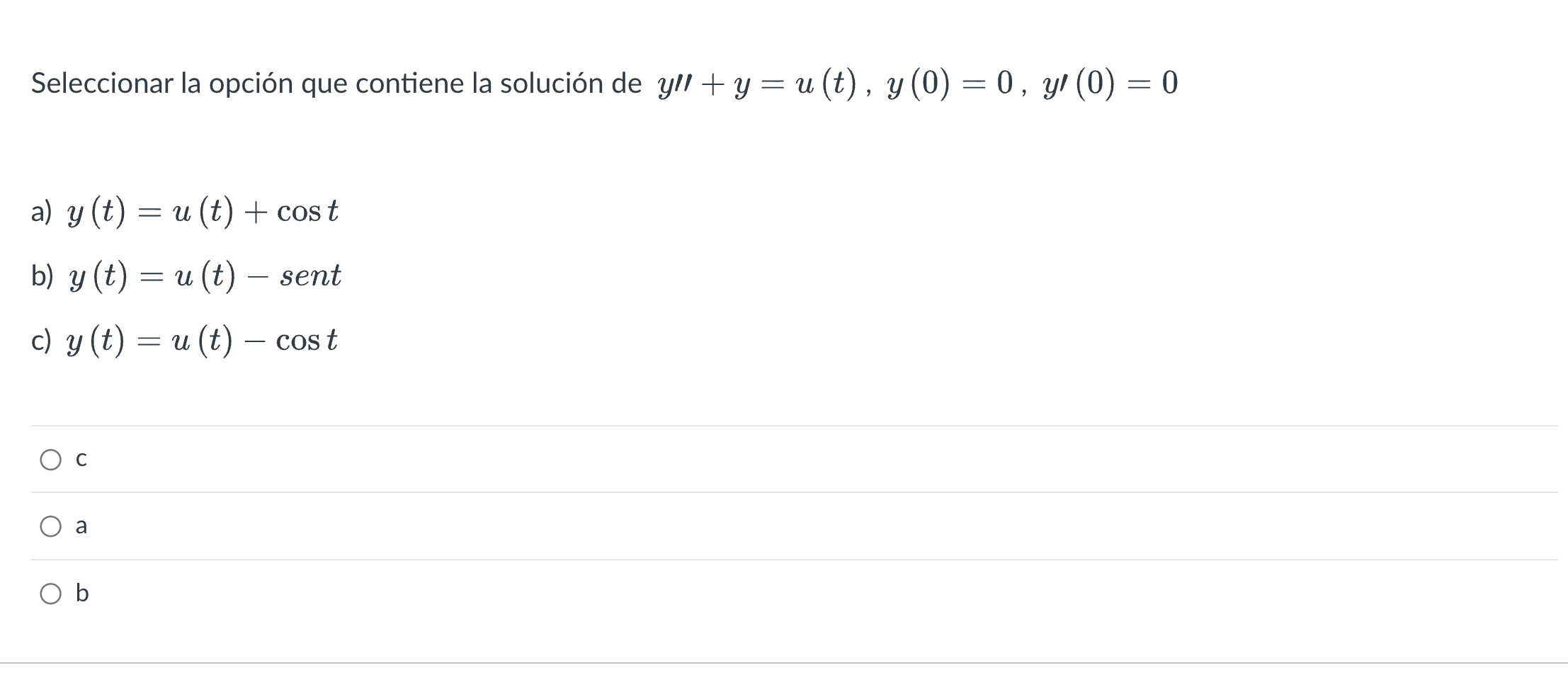 Solved Seleccionar la opción que contiene la solución de | Chegg.com