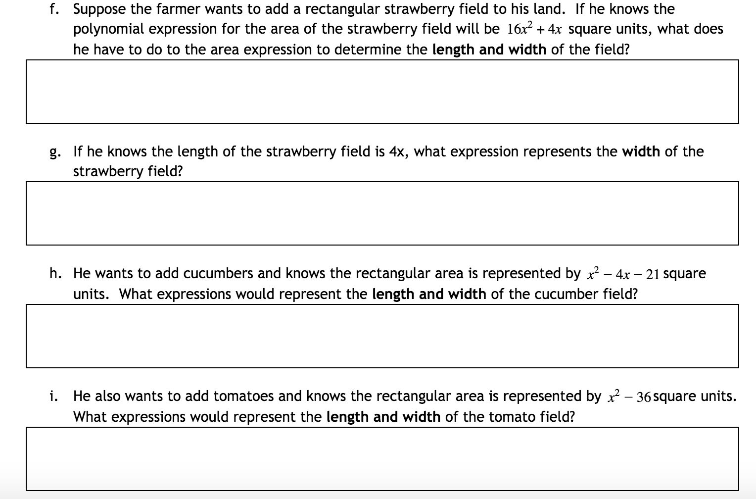 Solved Crop Farming 8. A farmer is making a diagram of his | Chegg.com