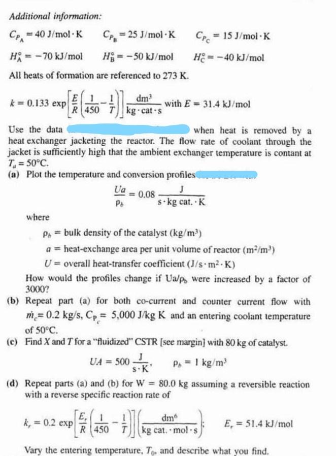 Solved Solve in polymath/Matlab, Show code used to get | Chegg.com