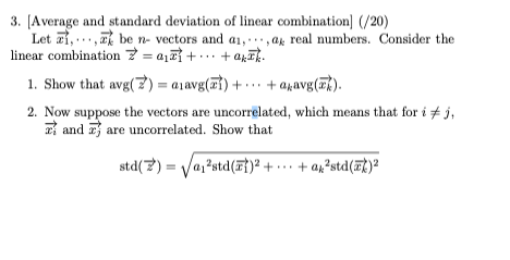Solved 3. Average and standard deviation of linear | Chegg.com