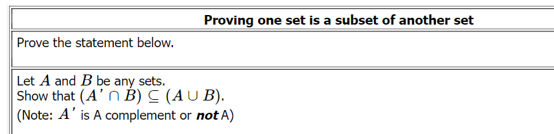 Solved Proving one set is a subset of another set Prove the | Chegg.com