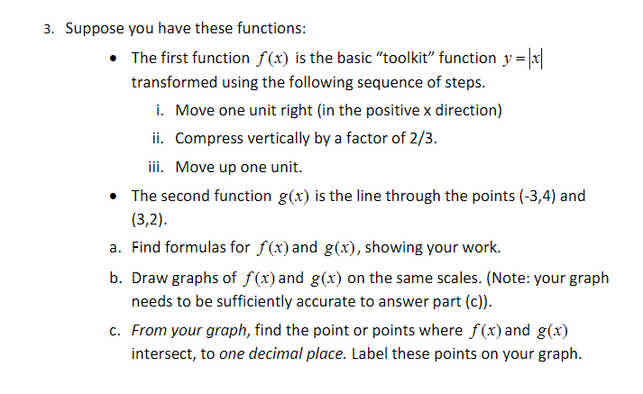 Solved = 3. Suppose you have these functions: • The first | Chegg.com