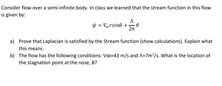 Solved Consider flow over a semi-infinite body. In class we | Chegg.com
