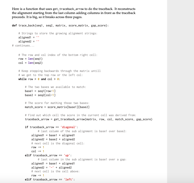 Reconstructing the optimal alignment This is the most | Chegg.com