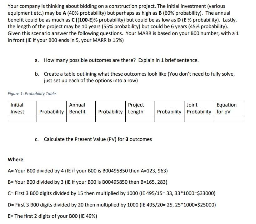 Solved Your company is thinking about bidding on a | Chegg.com