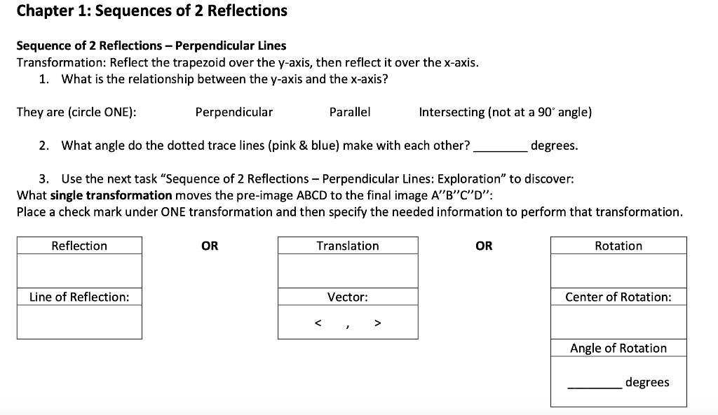 Solved Chapter 1: Sequences of 2 Reflections Sequence of 2 | Chegg.com