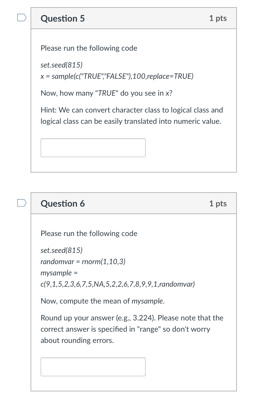 Solved Question 5Please run the following codeset.seed(815)x | Chegg.com