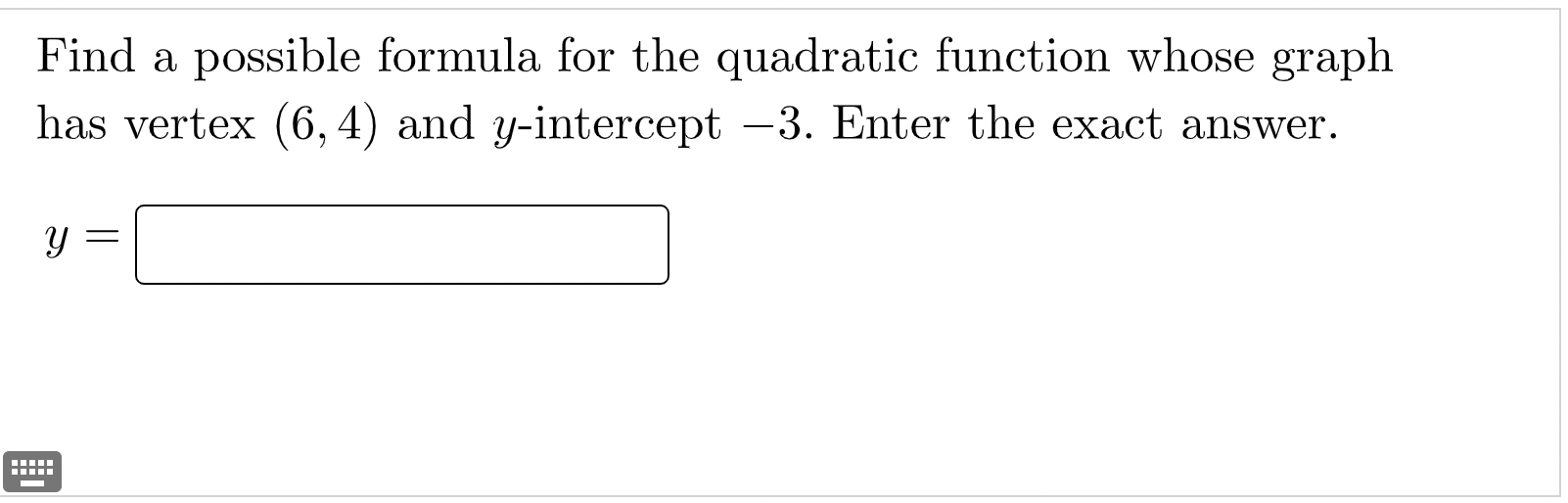 Solved Find a possible formula for the quadratic function | Chegg.com