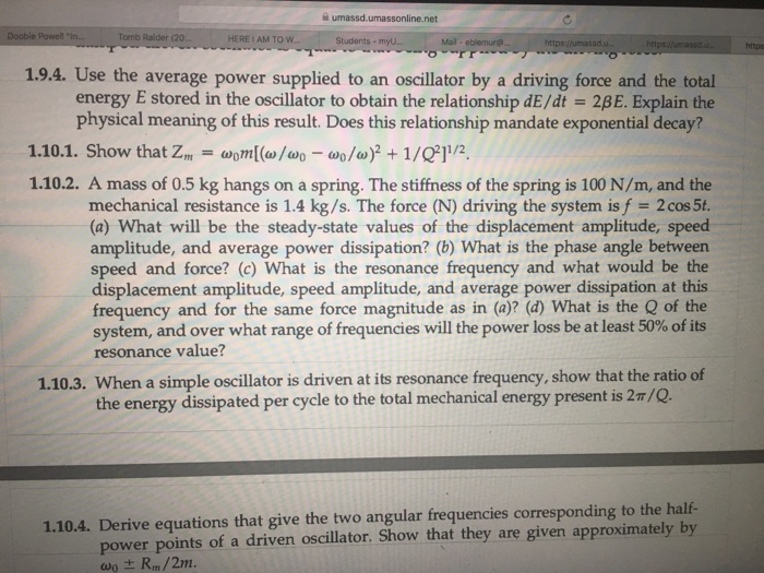 Solved 슬 unassd.umassonline.net Doobie Powell "In. Tomb | Chegg.com