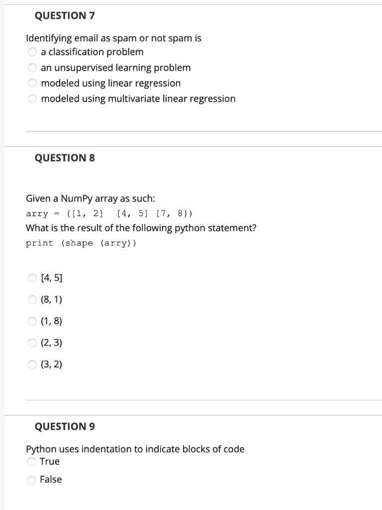 Solved QUESTION 7 Identifying email as spam or not spam is a | Chegg.com