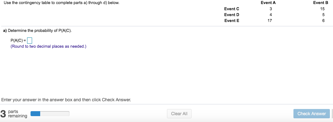 Solved Use the contingency table to complete parts a) | Chegg.com