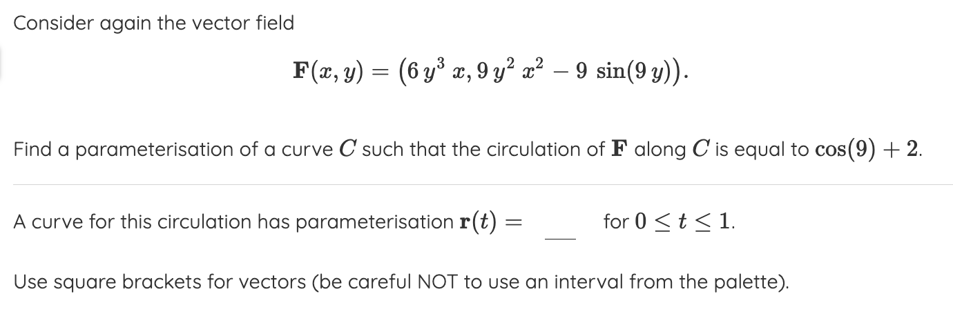 Solved Consider again the vector field | Chegg.com
