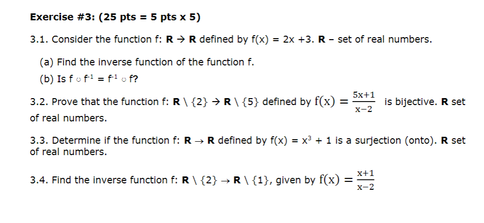 Solved Exercise #3: (25 pts =5 pts ×5) 3.1. Consider the | Chegg.com