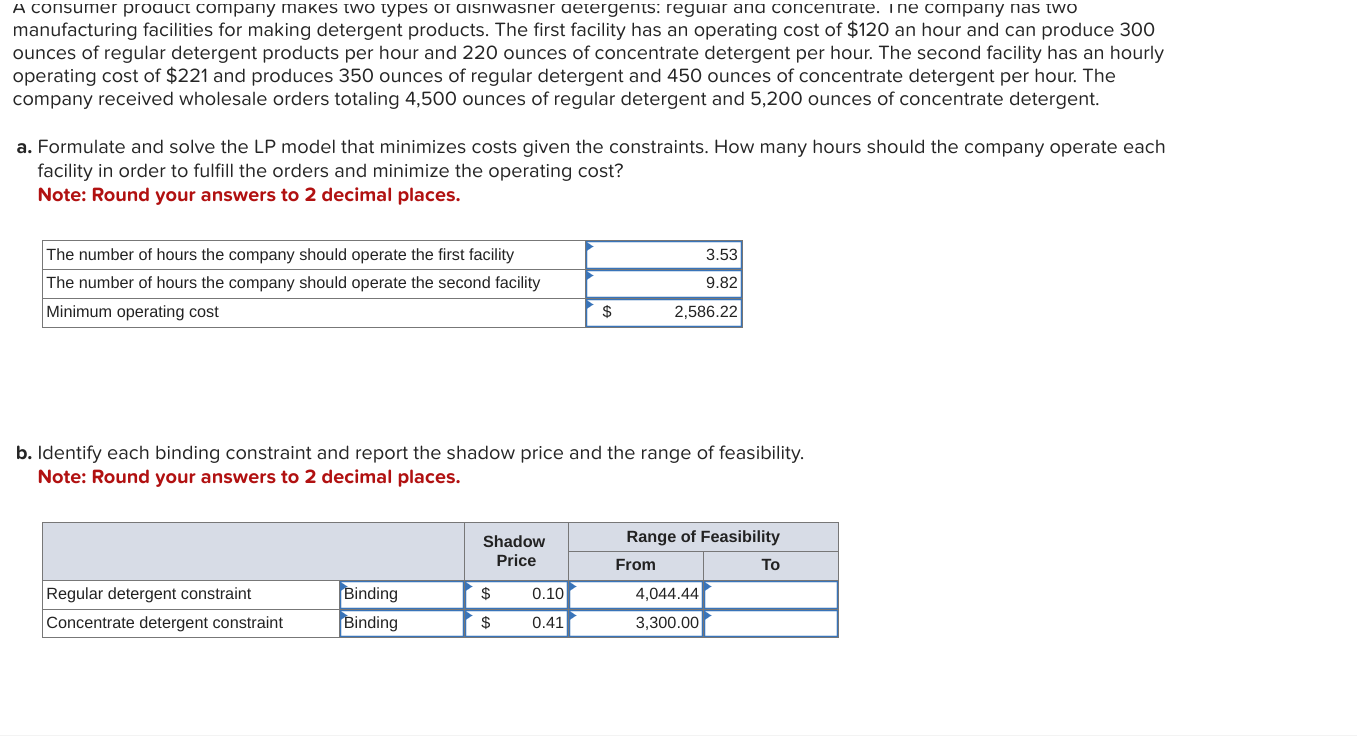 Solved B Identify Each Binding Constraint And Report The 