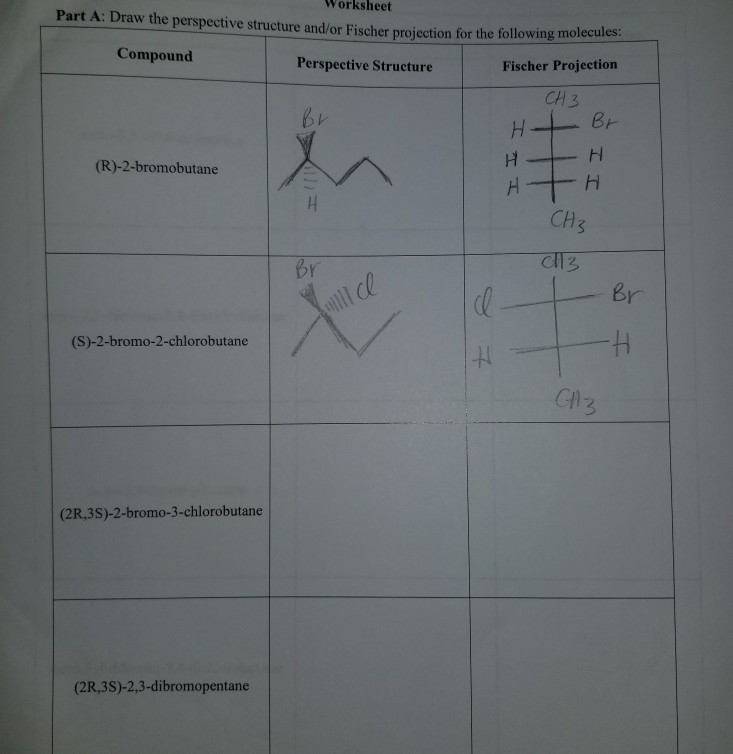 Solved Worksheet Part A: Draw the perspective structure | Chegg.com