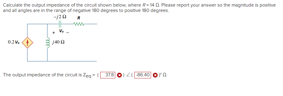 Solved Calculate the output impedance of the circuit shown | Chegg.com