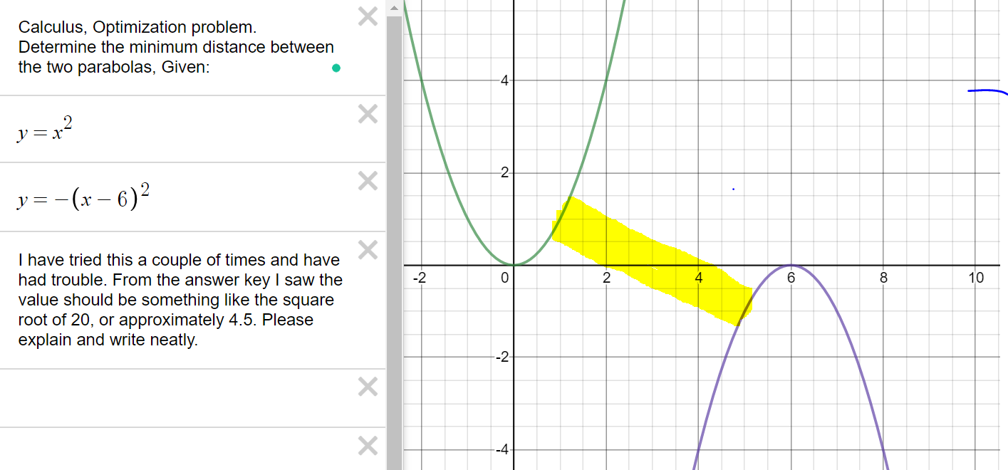 Solved Х Calculus, Optimization problem. Determine the | Chegg.com