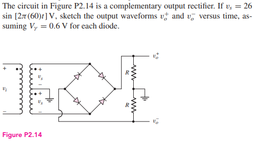 Solved The circuit in Figure P2.14 is a complementary output | Chegg.com