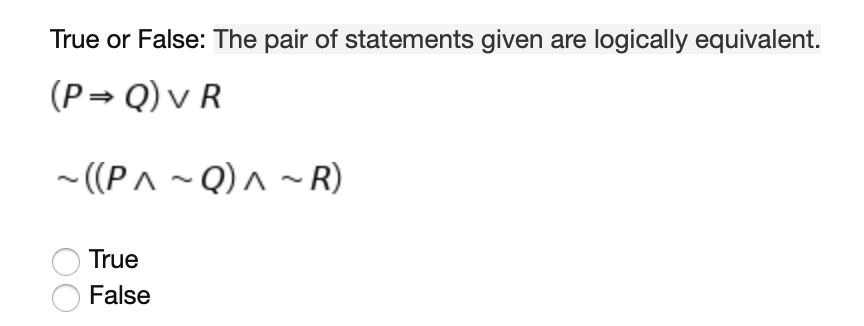 Solved True or False: The pair of statements given are | Chegg.com